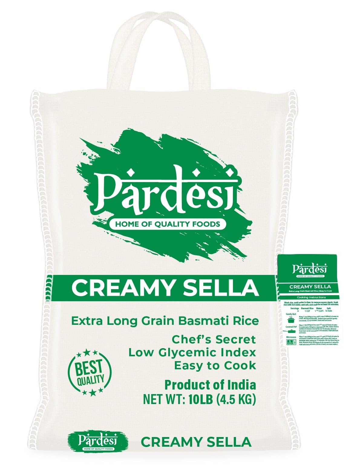 Pardesi Creamy Sella Rice 10LB | Premium Extra-Long Grain Parboiled ...
